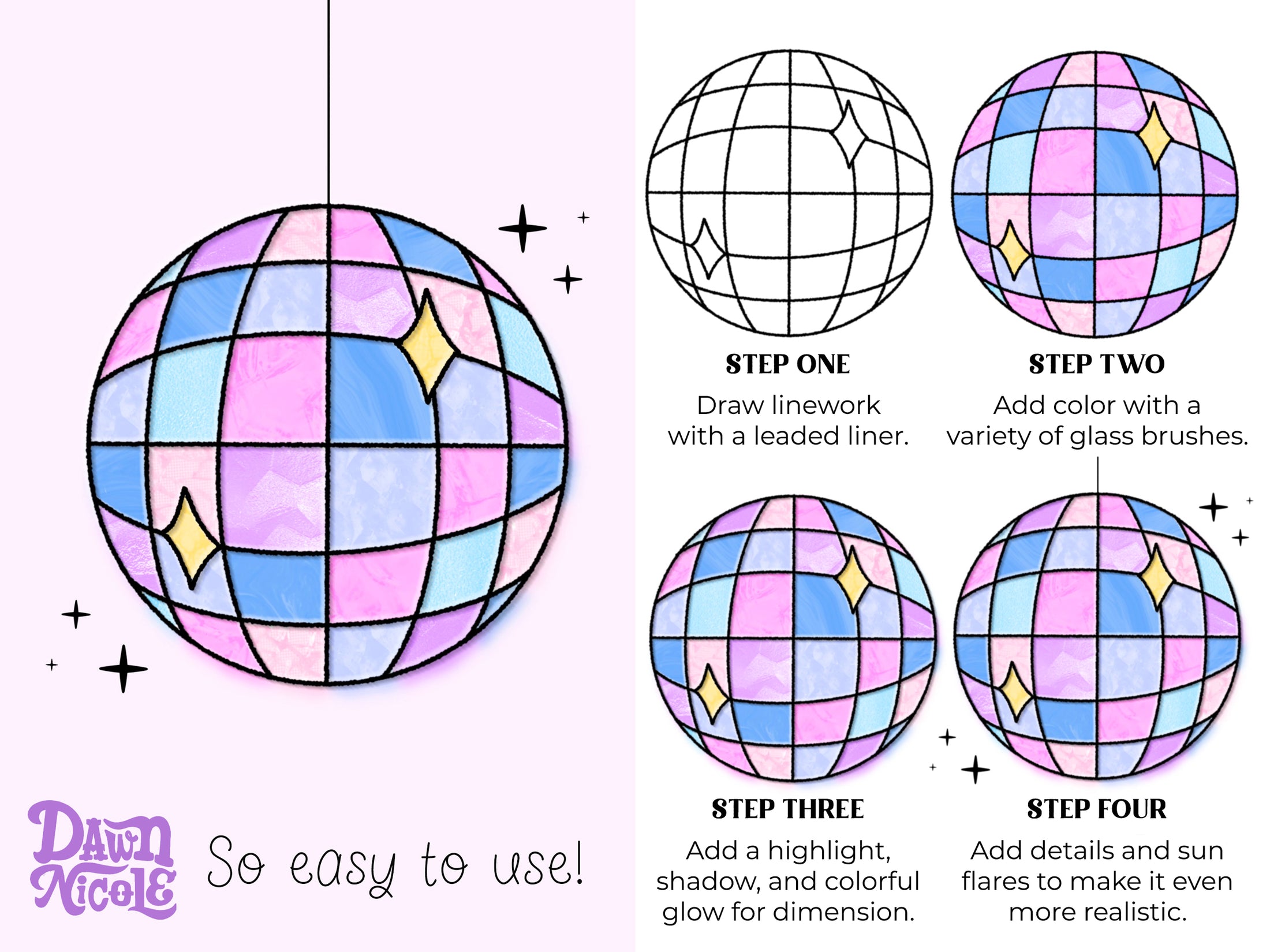 Stained Glass Brush Kit for Procreate – Dawn Nicole Lettering Shop