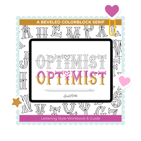 Optimist Lettering Style Workbook – Dawn Nicole Lettering Shop