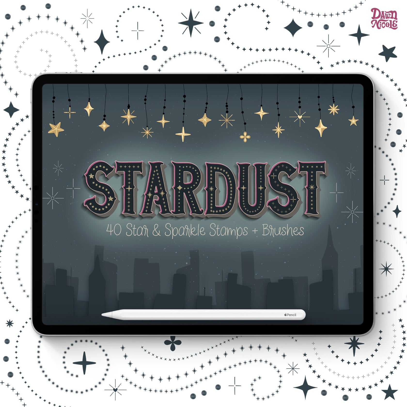 Stardust Stamp + Brush Kit for Procreate – Dawn Nicole Lettering Shop