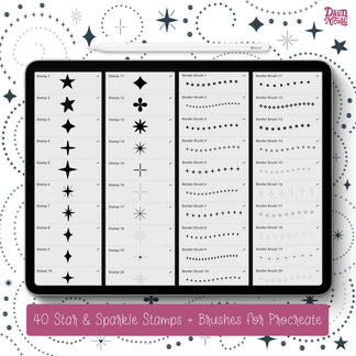 Stardust Stamp + Brush Kit for Procreate – Dawn Nicole Lettering Shop