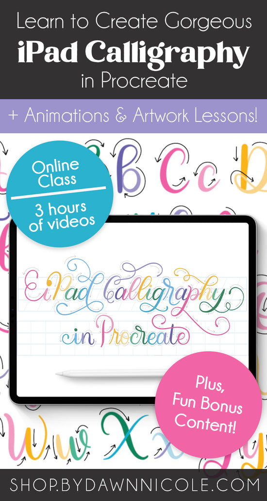 iPad Calligraphy in Procreate – Dawn Nicole Lettering Shop