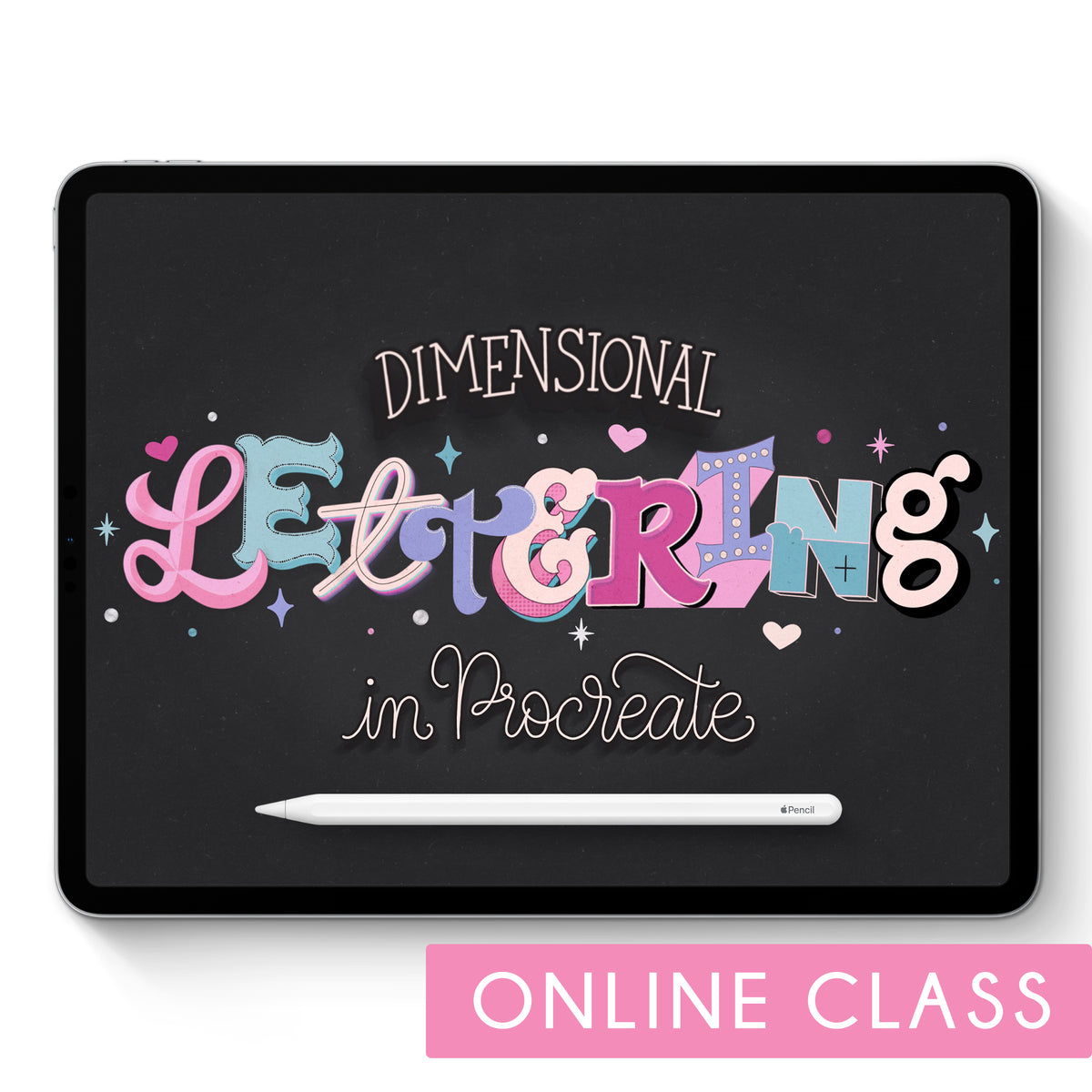 Dimensional Lettering in Procreate – Dawn Nicole 💖 Lettering Shop